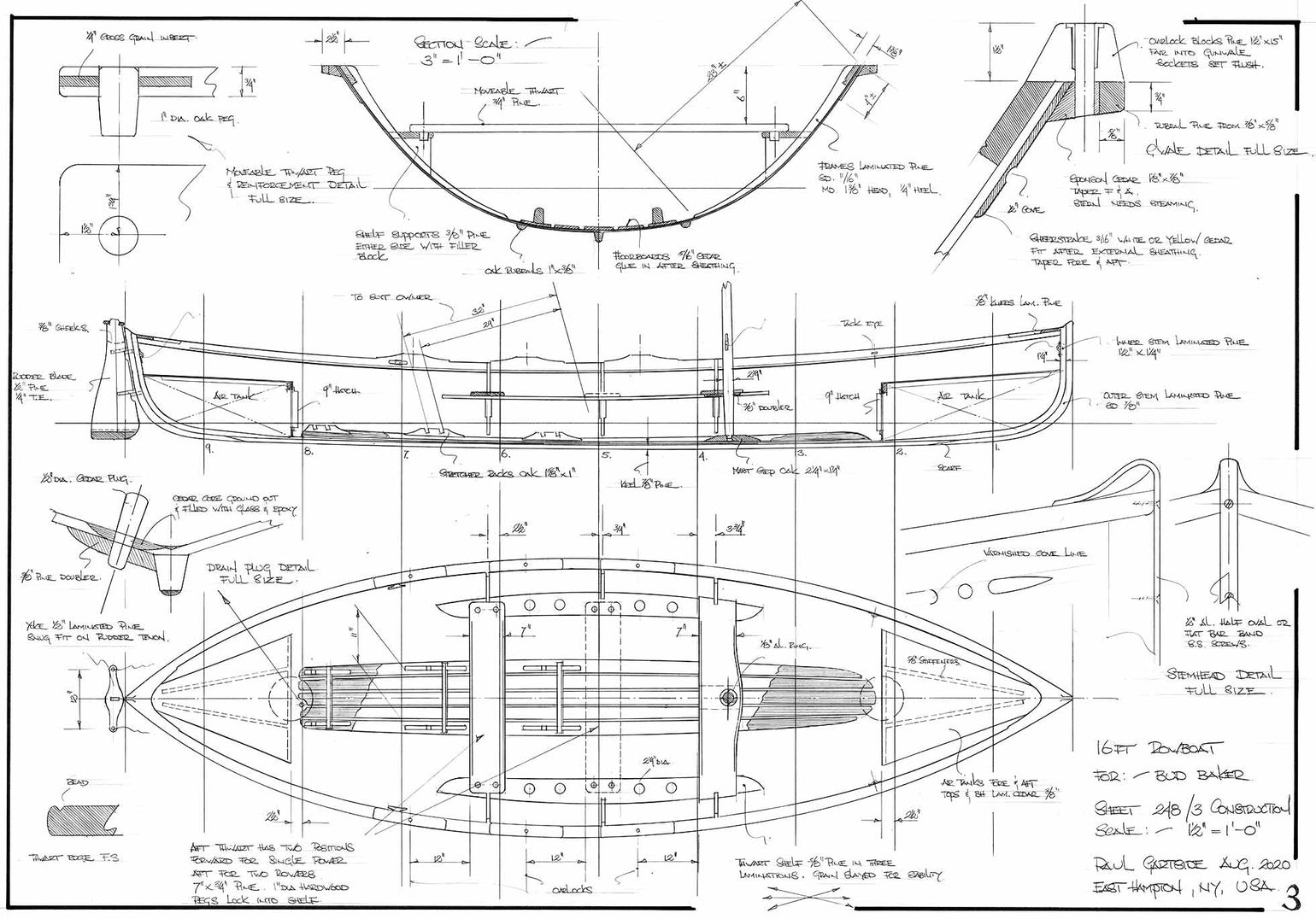 16ft double ended rowing skiff Design #242 – Gartside Boats