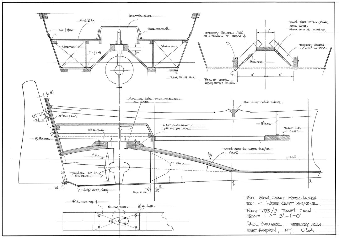 16ft Shoal Draft Electric Launch Design #273 – Gartside Boats