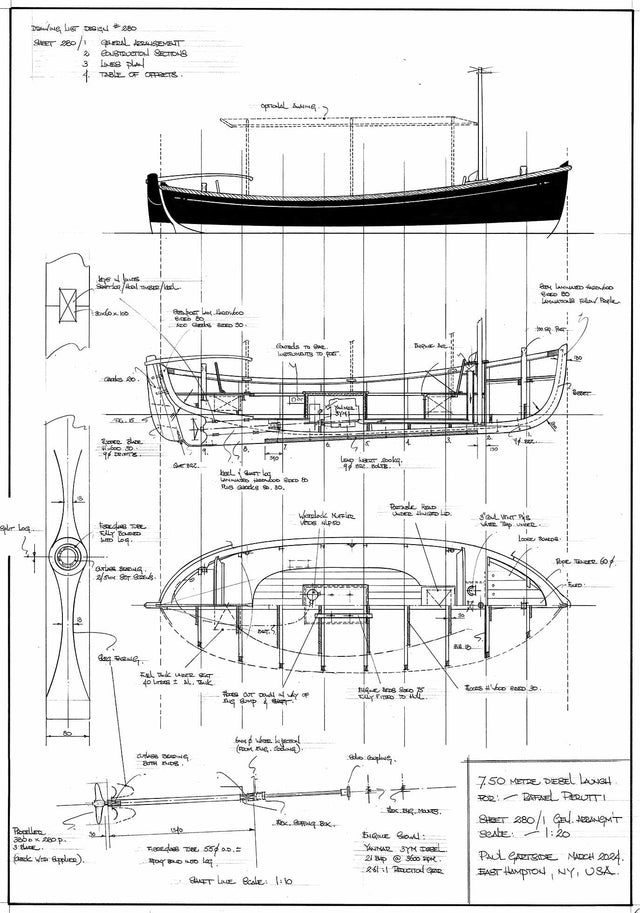 7.50 Metre Diesel Launch Design #280 – Gartside Boats