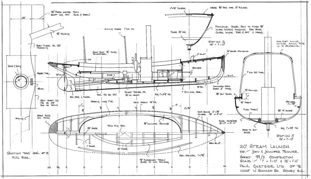 20 ft Steam Launch, Design #99 – Gartside Boats
