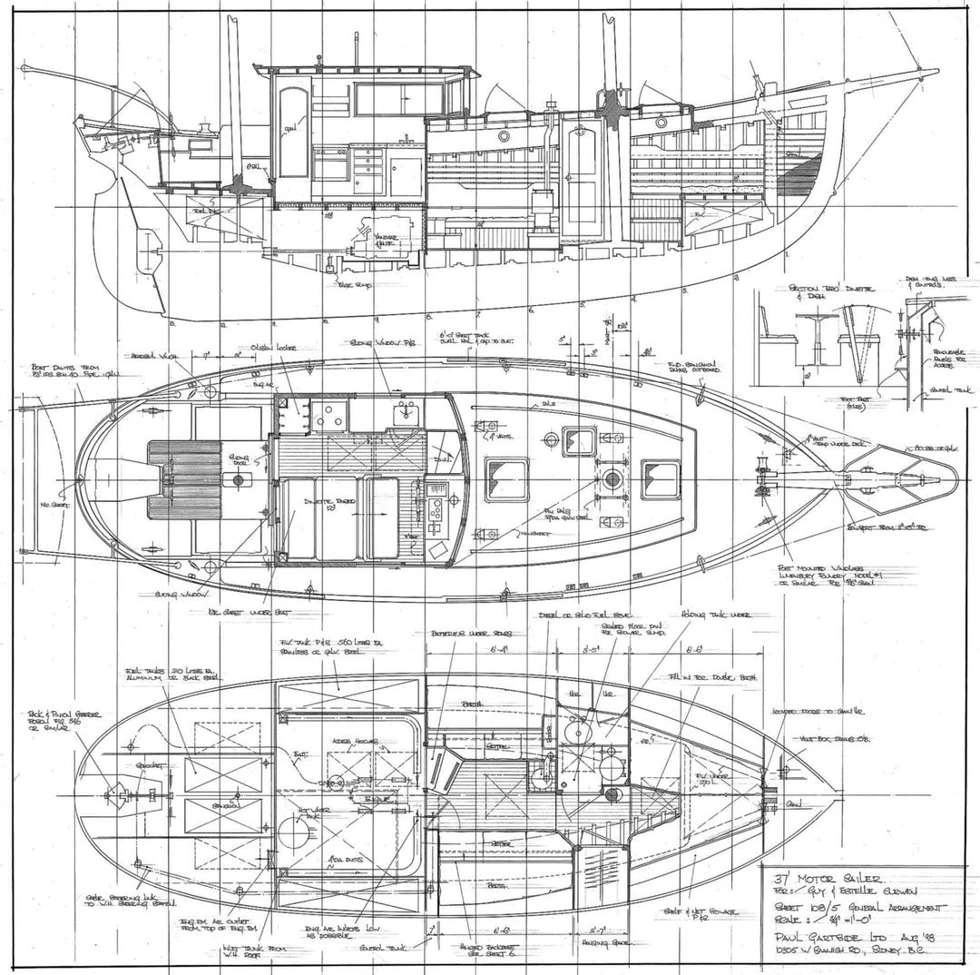 37 ft Motor Sailer, Design #108 – Gartside Boats