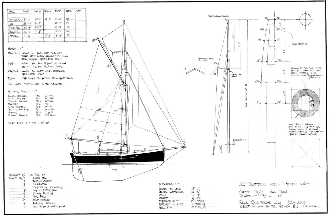 26 ft Gaff Cutter, Design #116 – Gartside Boats
