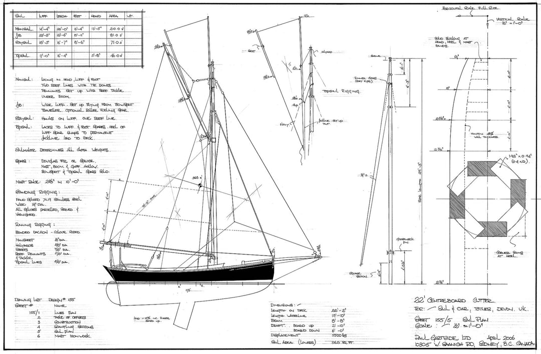 22 ft Centreboard Cutter, Design #155 – Gartside Boats