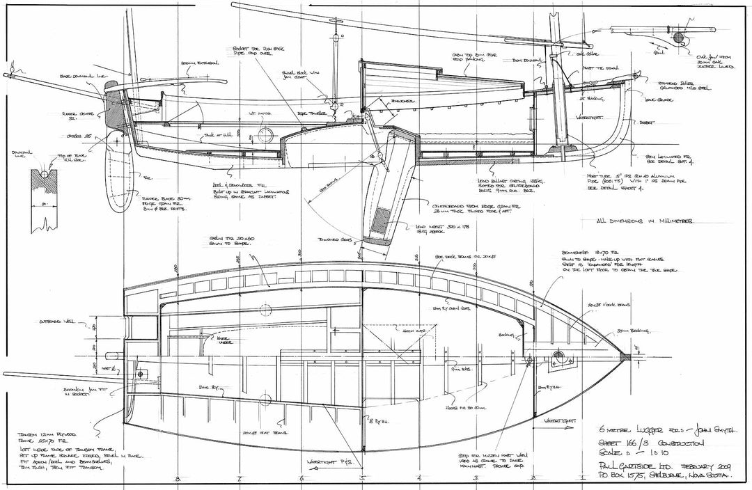 6 m Centreboard Lugger, Design #166 – Gartside Boats