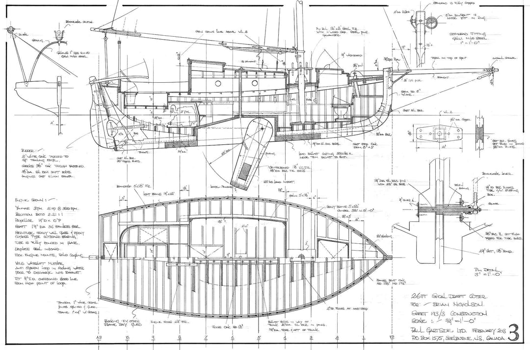 26ft Shoal Draft Cutter, Design #193 – Gartside Boats