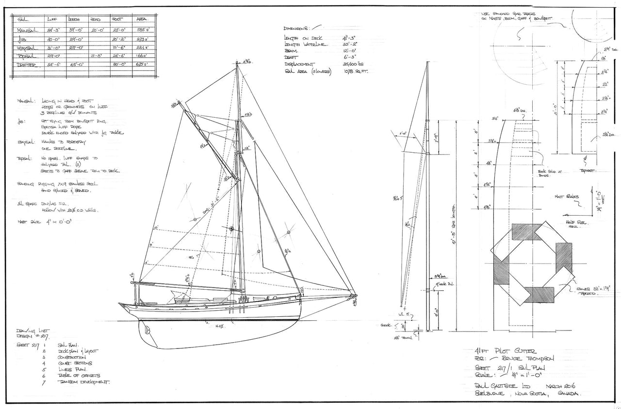 40ft Pilot Cutter, Design #217 – Gartside Boats