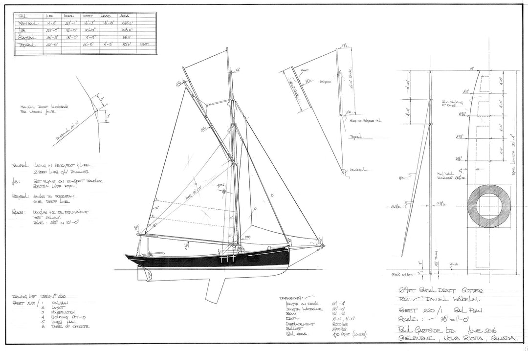 29ft Shoal Draft Cutter, Design #220 – Gartside Boats