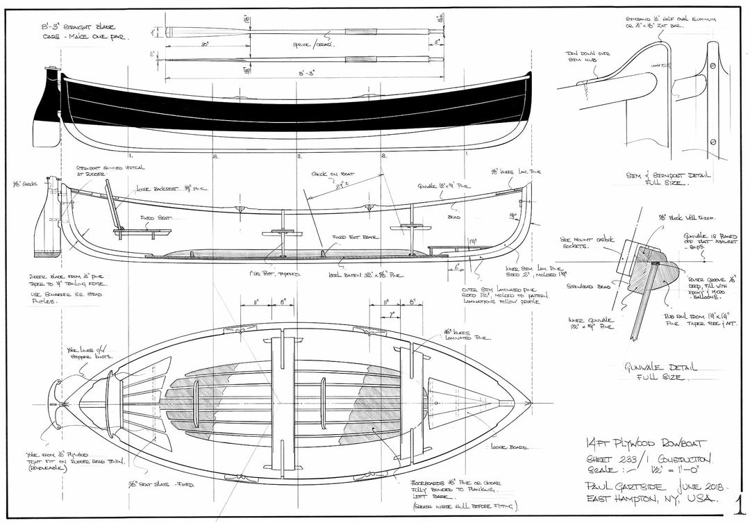 14ft Plywood Rowboat, Design #233 – Gartside Boats