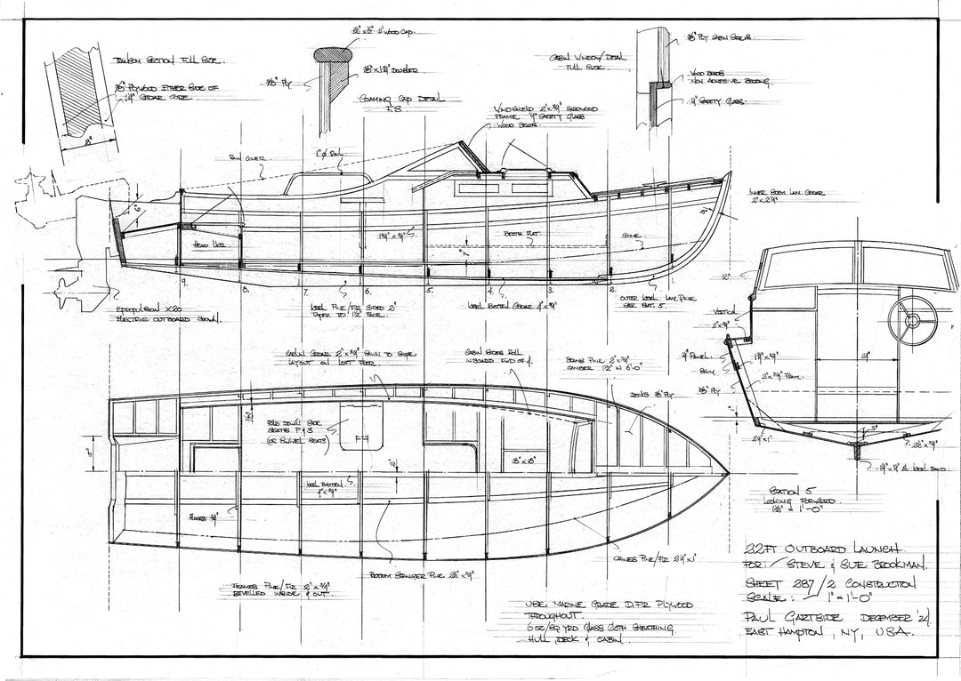 22 ft Electric Launch Design #287 – Gartside Boats