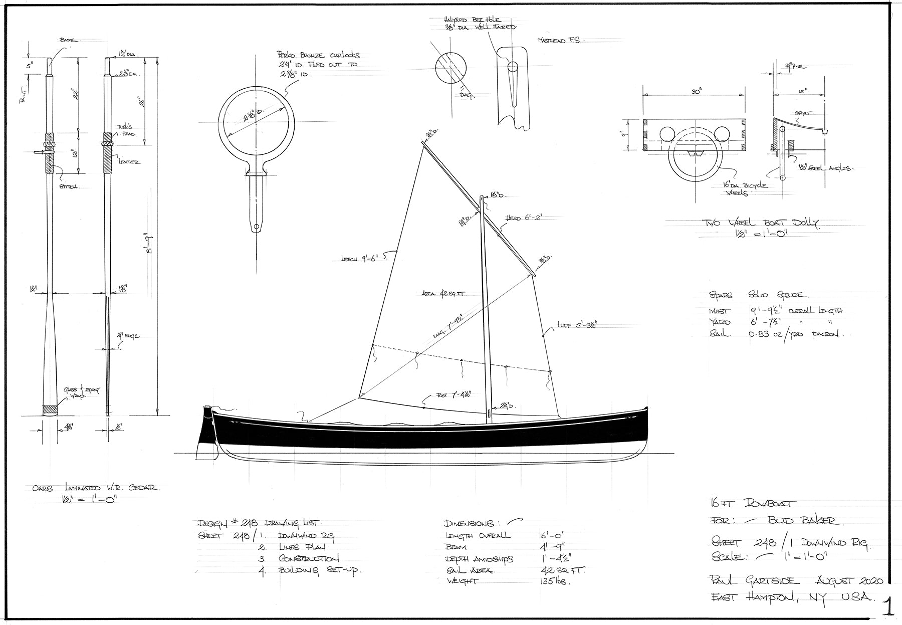 16ft double ended rowing skiff Design #242 – Gartside Boats