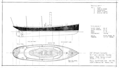 20 ft Steam Launch, Design #99 – Gartside Boats